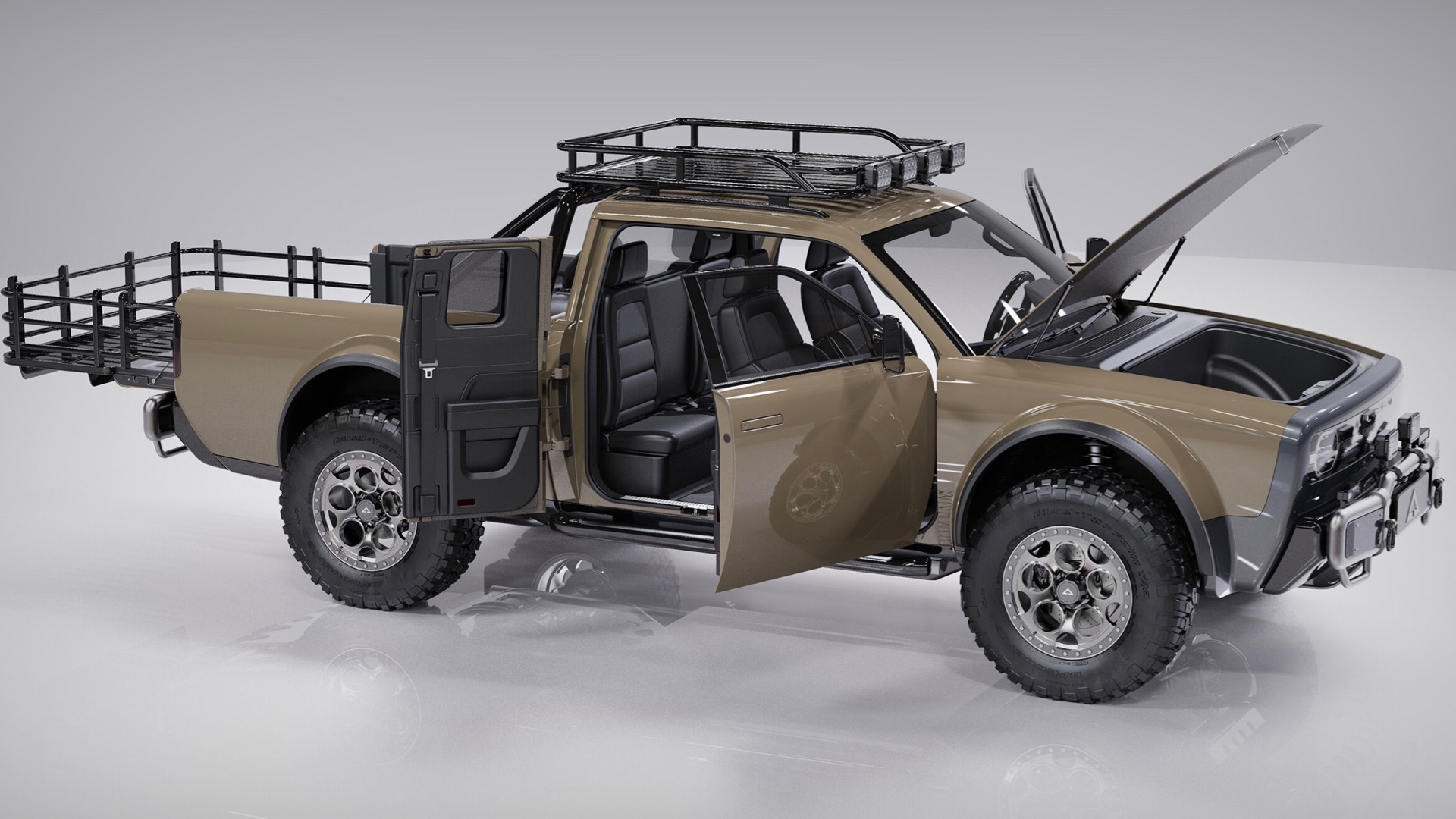 Alpha Motors Wolf+ electric pickup concept upsizes retro-truck charm