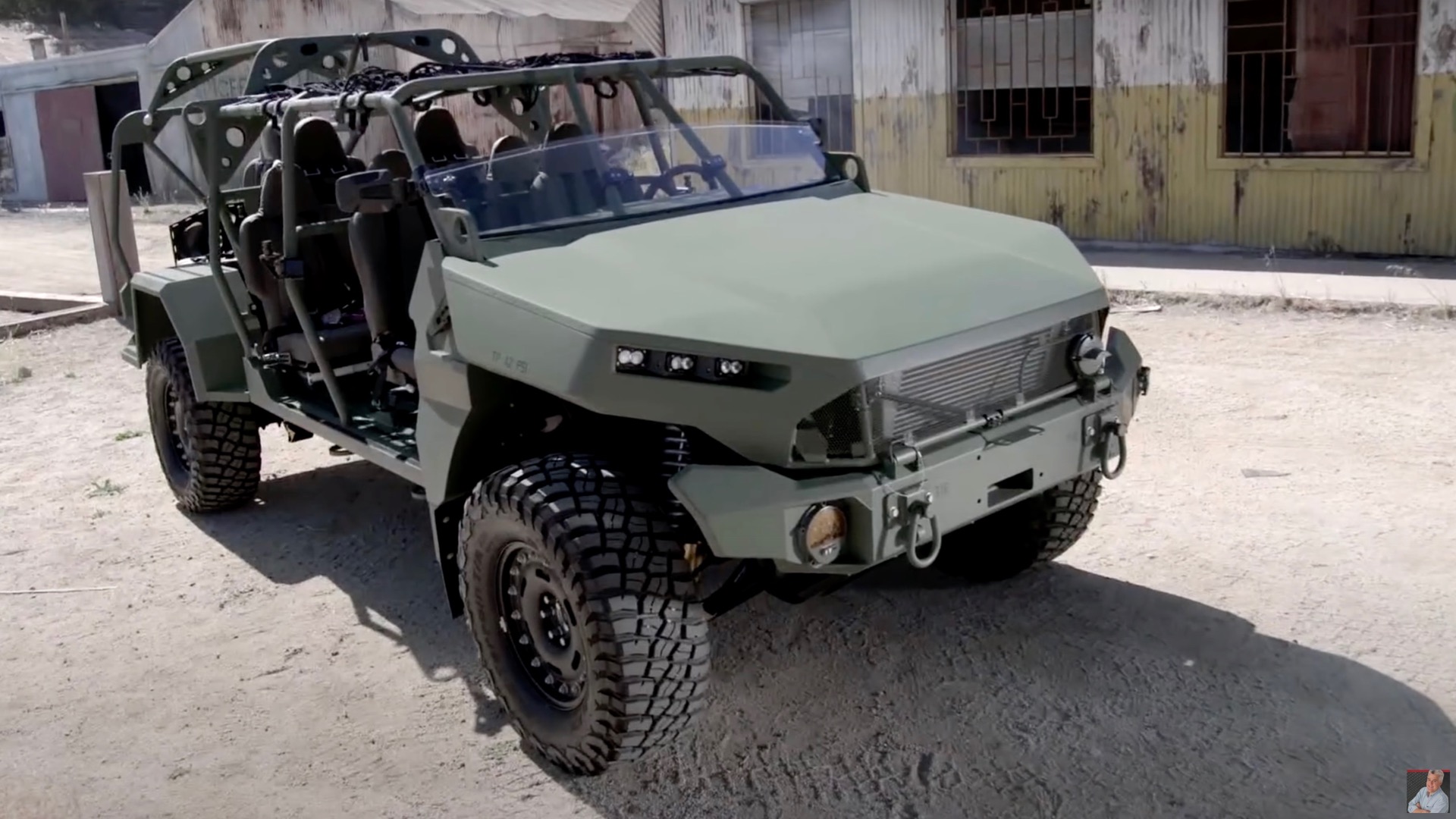 Jay Leno drives GM's Defense Infantry Squad Vehicle