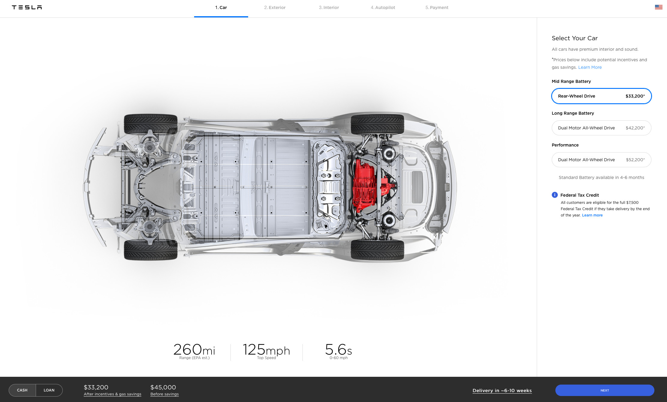 Tesla now sells Model 3 with 260-mile range, $45,000 sticker