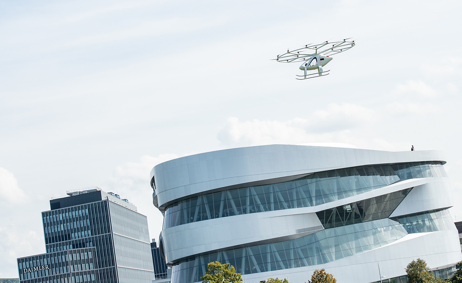 Volocopter autonomous air taxi demonstrated at Daimler headquarters